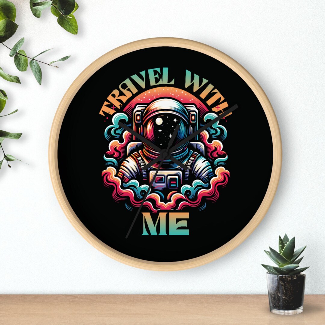 Cosmic Adventure Wall Clock - Space Theme Clock, Unique Galaxy Clock ...