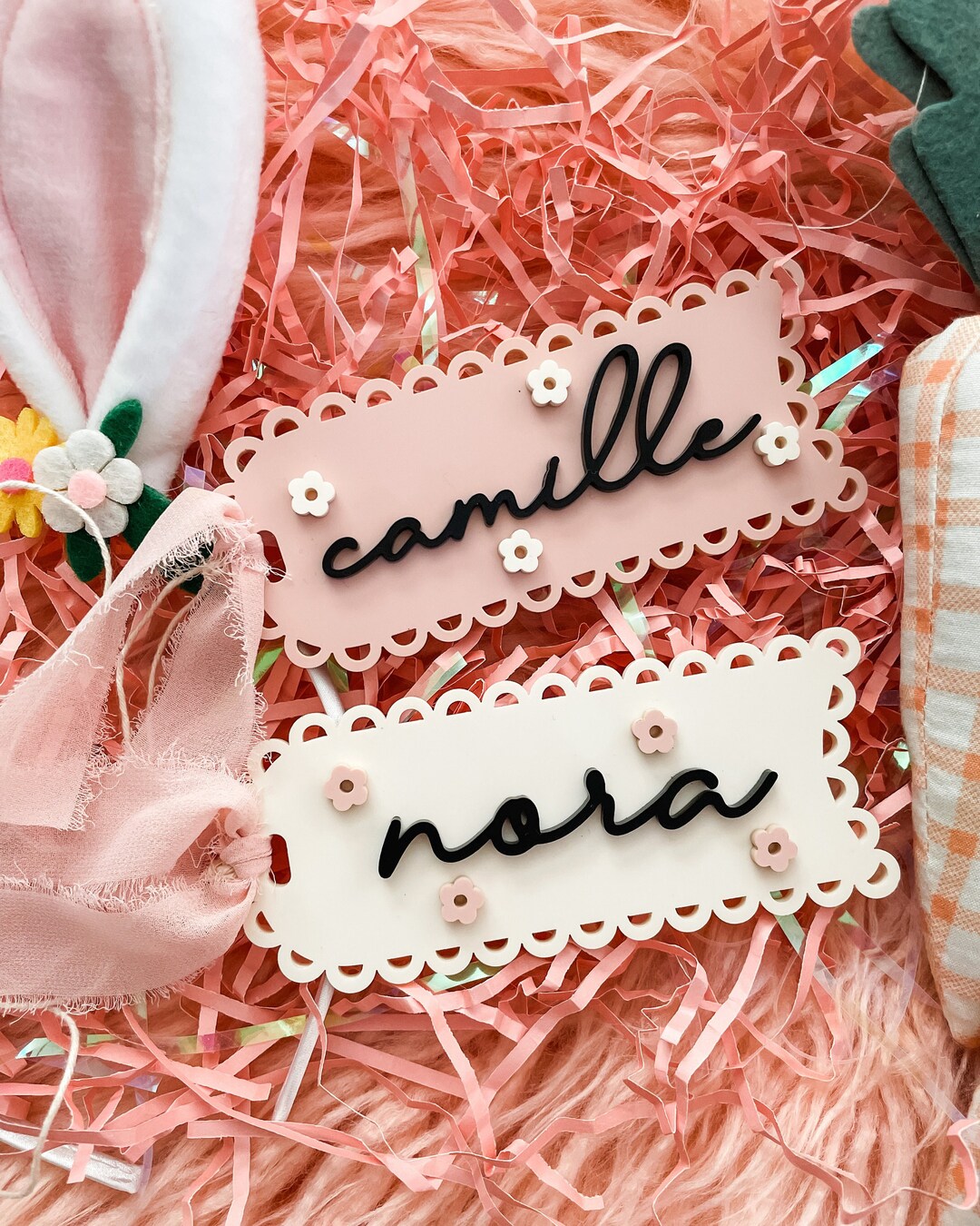 Lacey Tag- Acrylic Basket Tag With Custom Name - Etsy