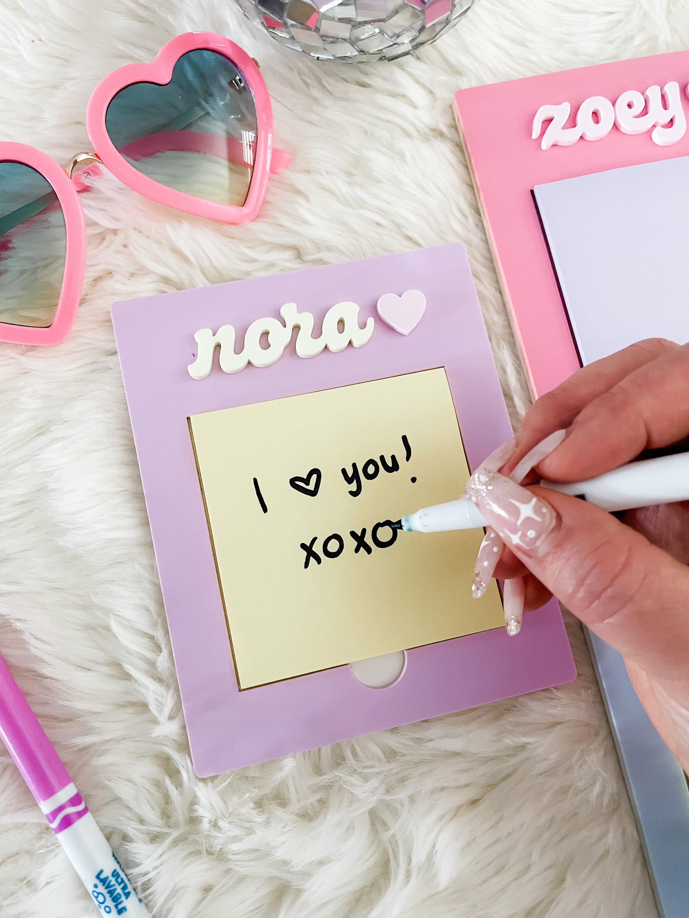 Custom Acrylic Post It Note Pad Holder - Note Pad - Custom Name - Etsy