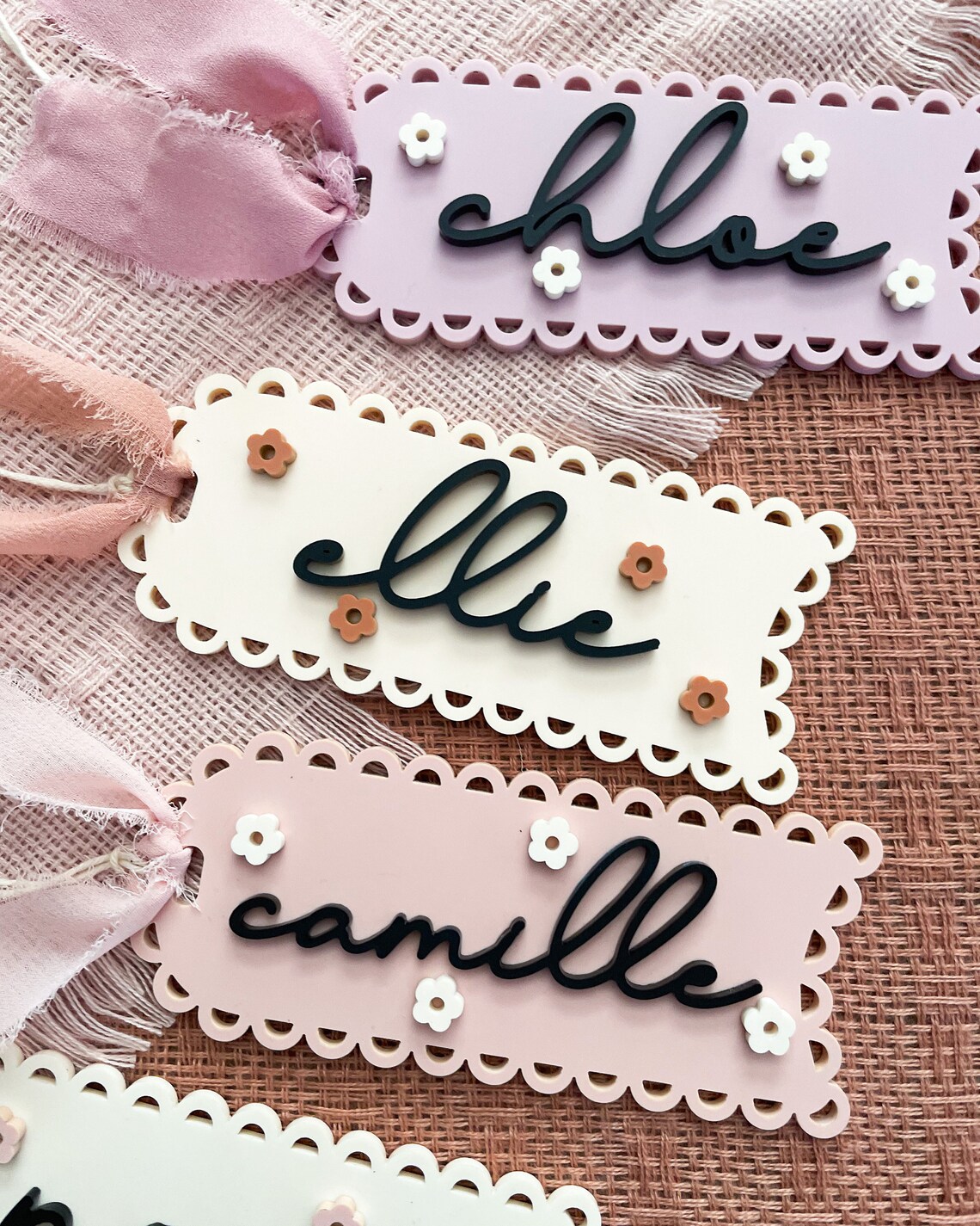 Lacey Tag- Acrylic Basket Tag With Custom Name - Etsy