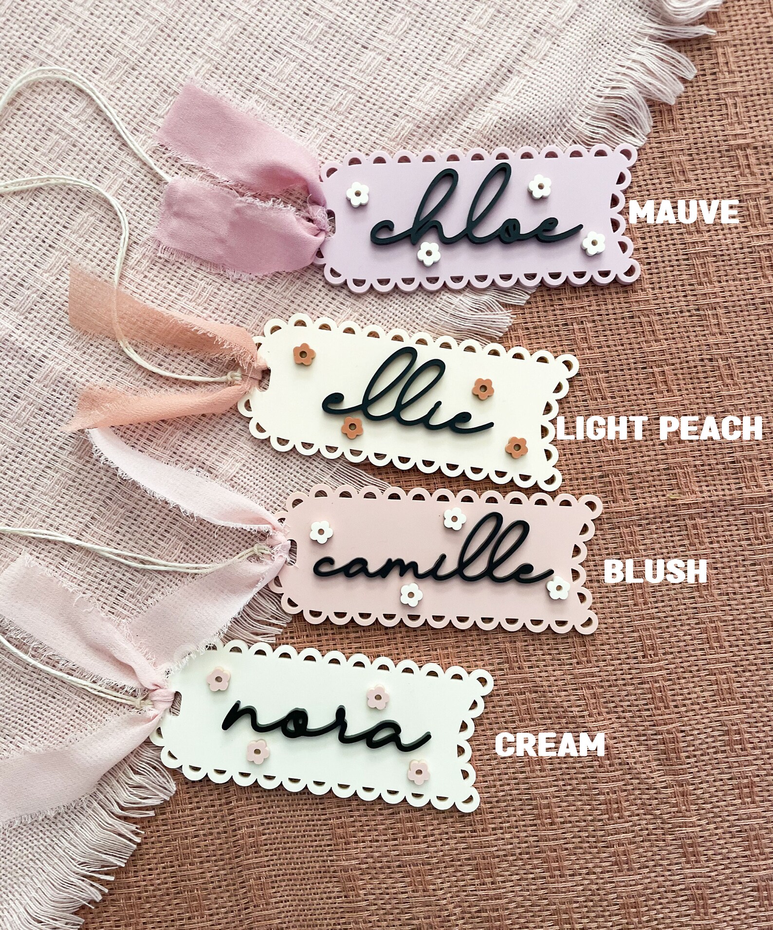Lacey Tag- Acrylic Basket Tag With Custom Name - Etsy