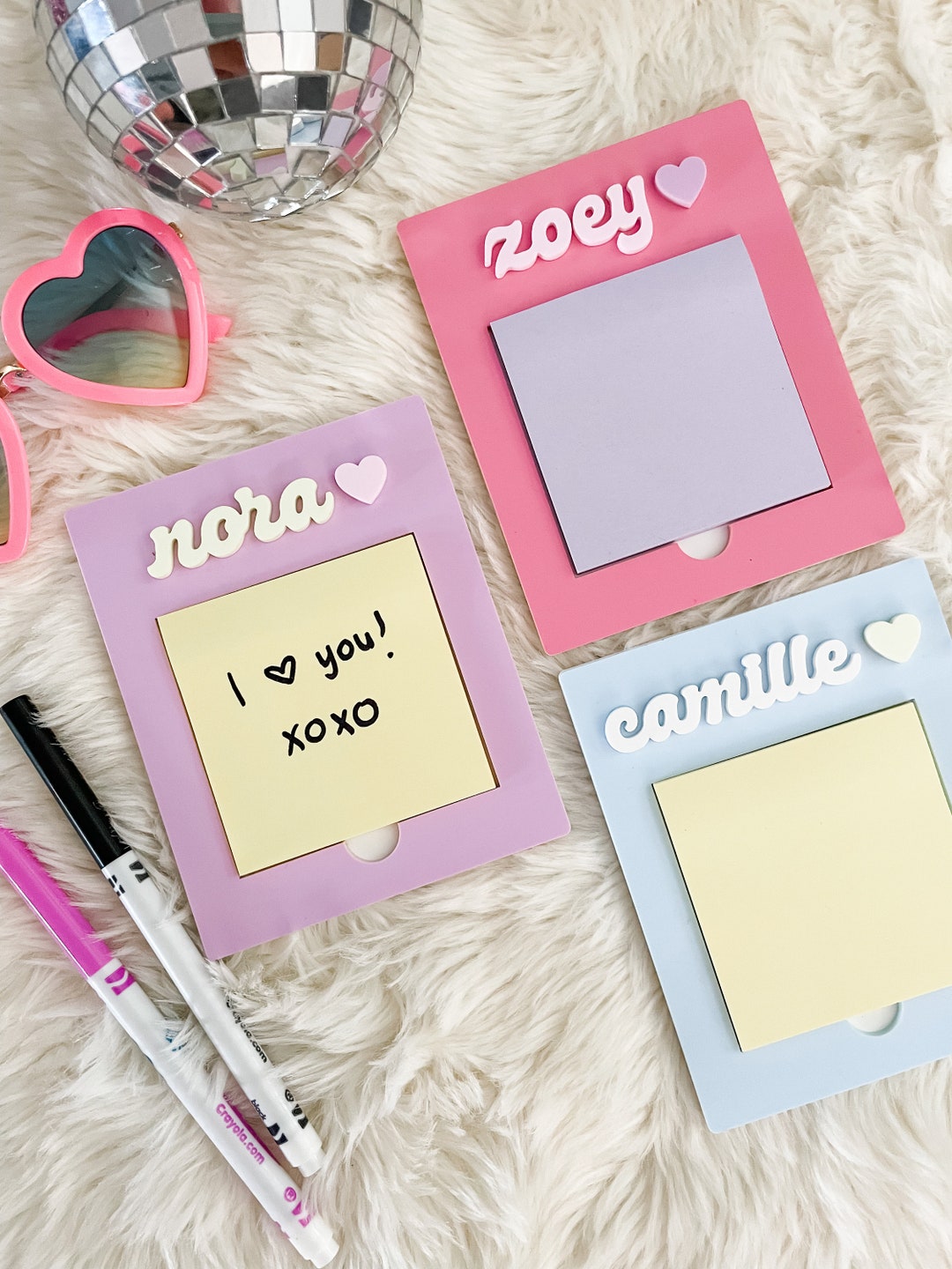 Custom Acrylic Post It Note Pad Holder - Note Pad - Custom Name - Etsy ...