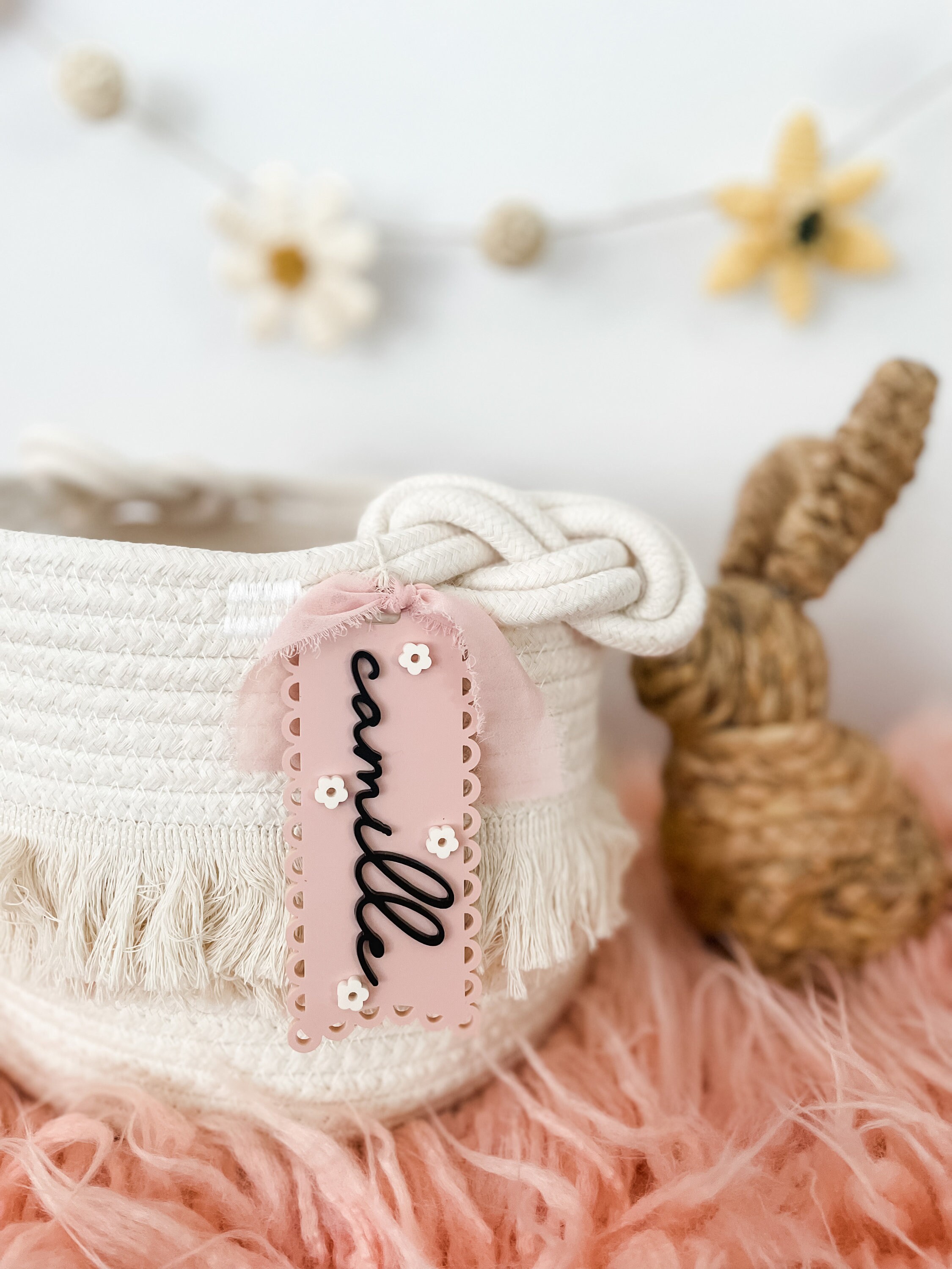 Lacey Tag- Acrylic Basket Tag With Custom Name - Etsy