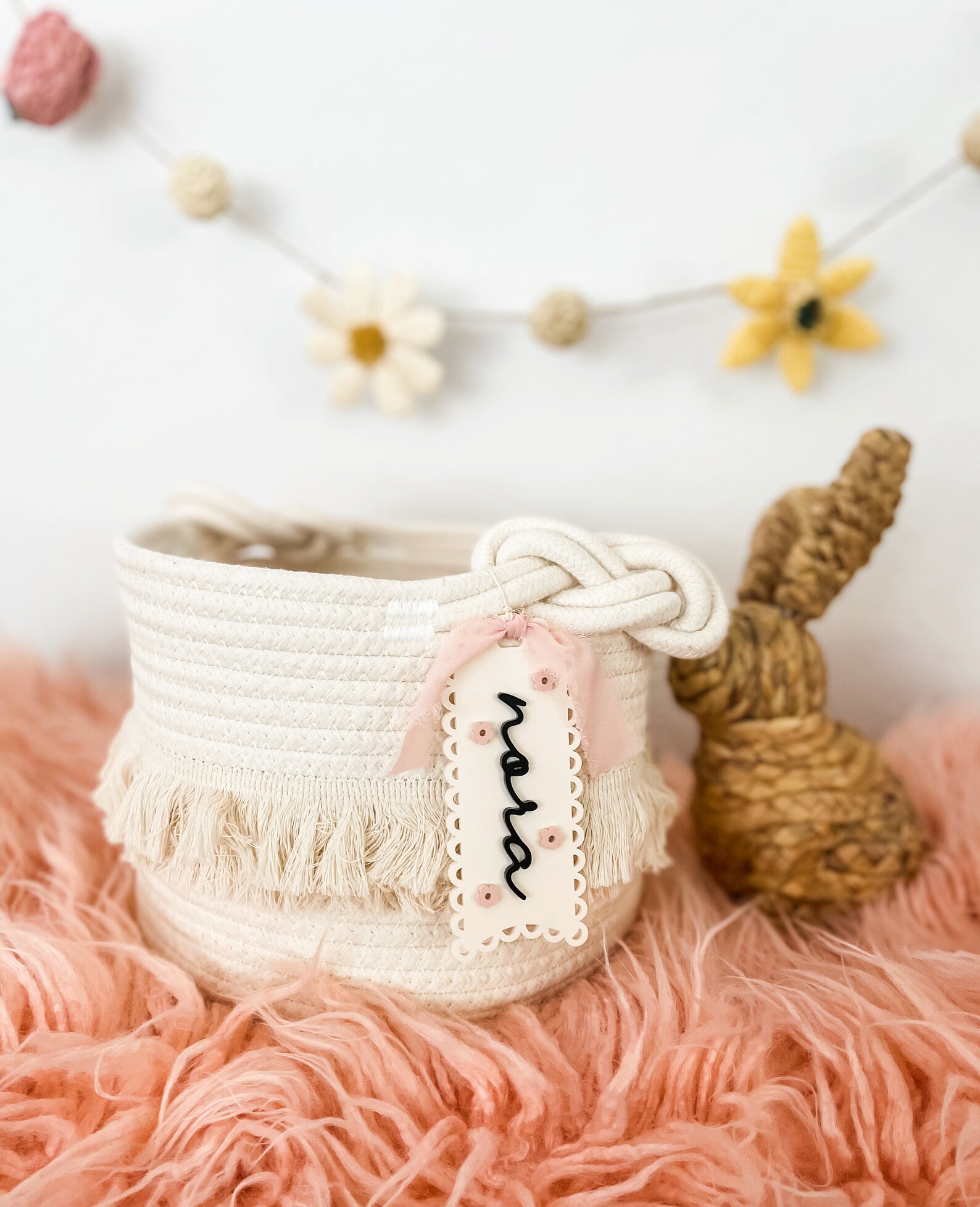 Lacey Tag- Acrylic Basket Tag With Custom Name - Etsy