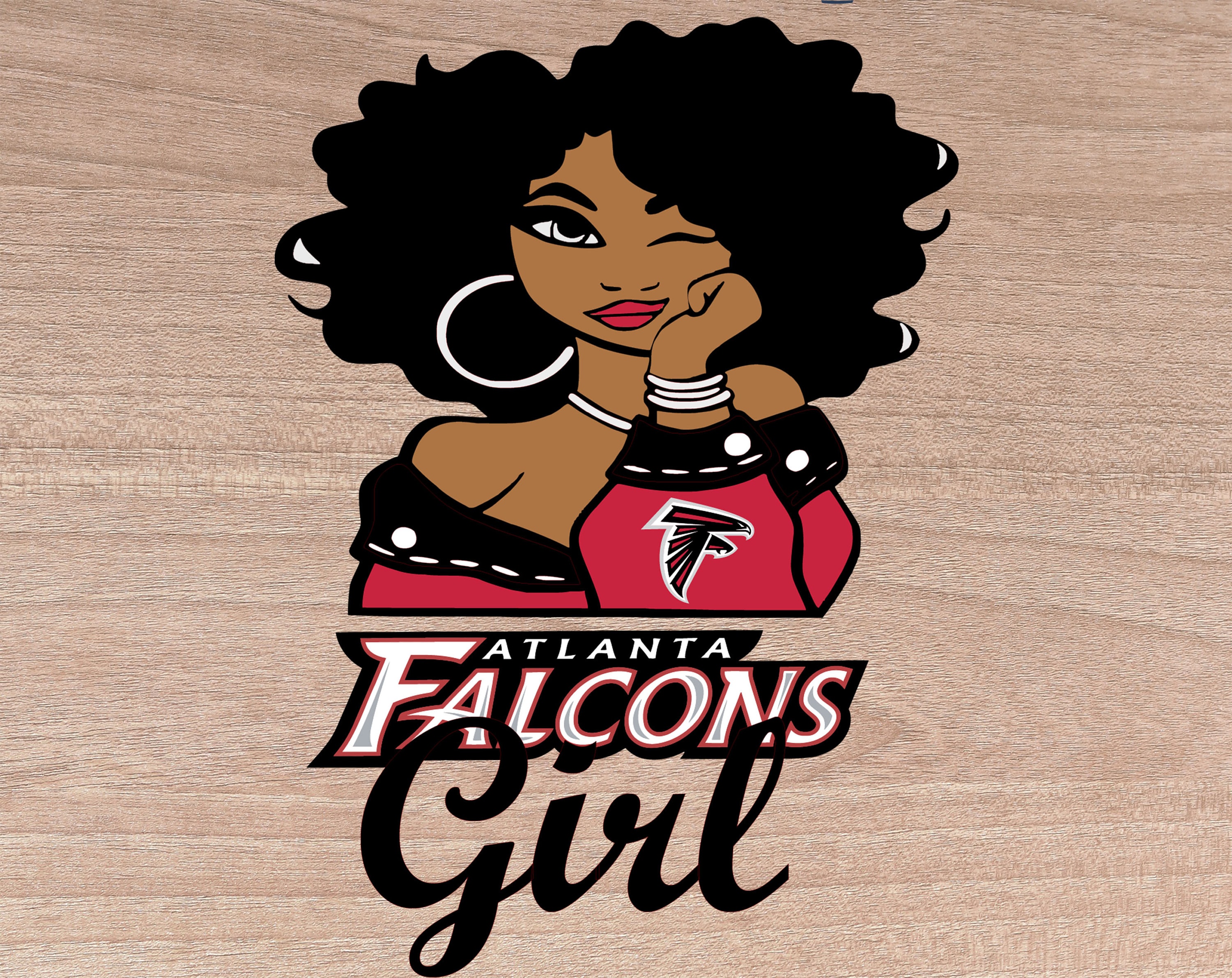 Atlanta Falcons Girl NFL Logo Svg NFL Lover svg Afro svg | Etsy