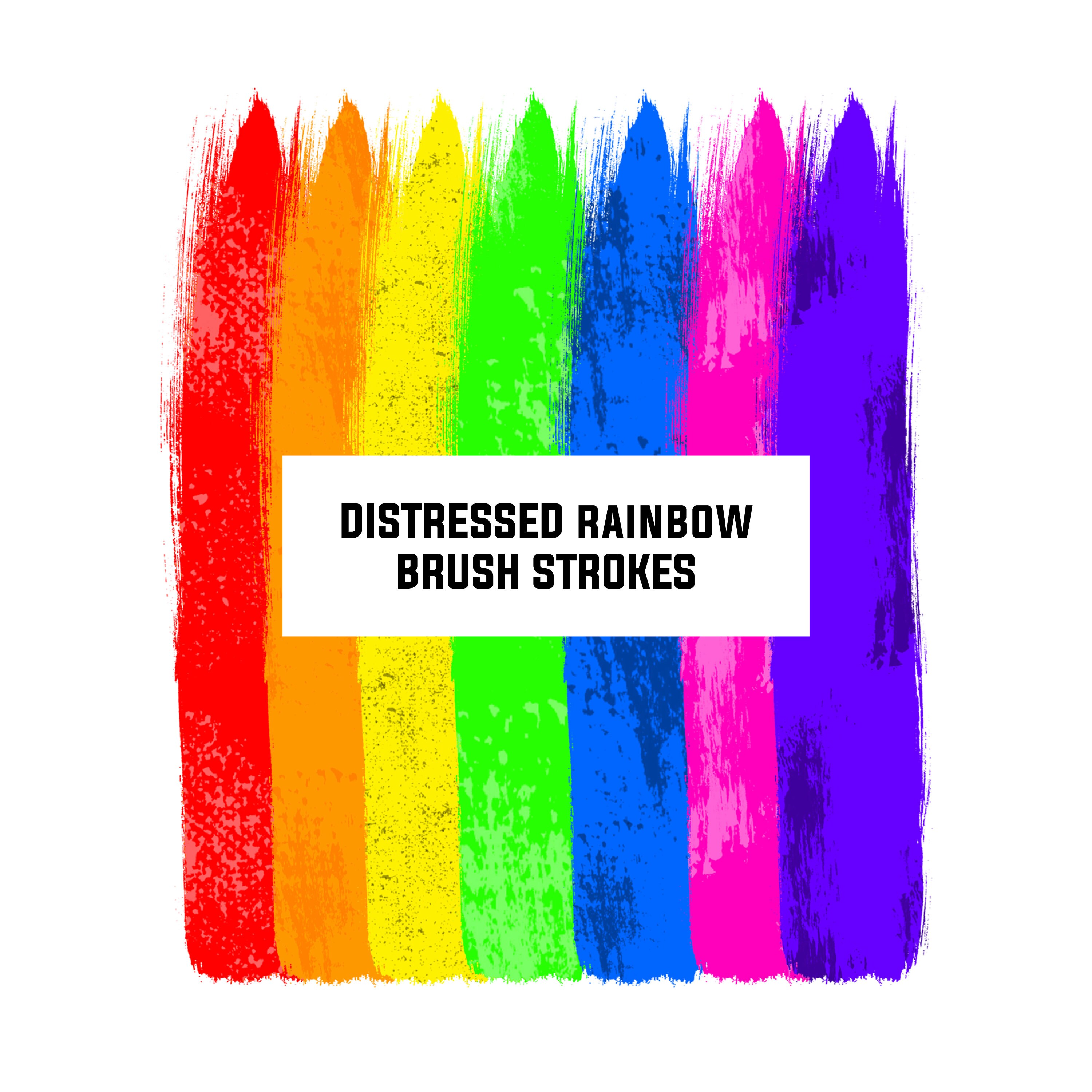 Distressed Rainbow Brush Stroke PNG File Digital Download - Etsy UK