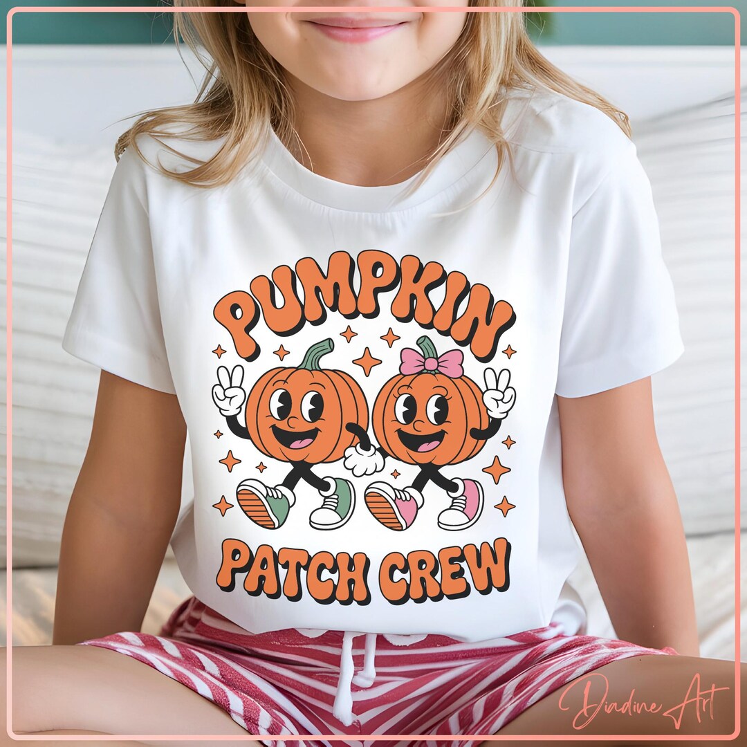 Pumpkin Patch Crew SVG PNG | Cute Retro Pumpkin Friends Clipart | Fall ...