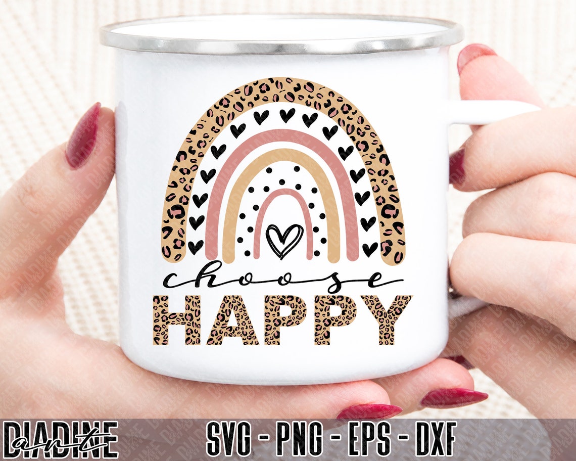 Choose Happy Leopard Print Svg Motivational Leopard Print - Etsy