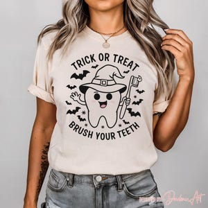Funny Halloween Dentist Shirt SVG PNG | Trick or Treat Brush Your Teeth ...
