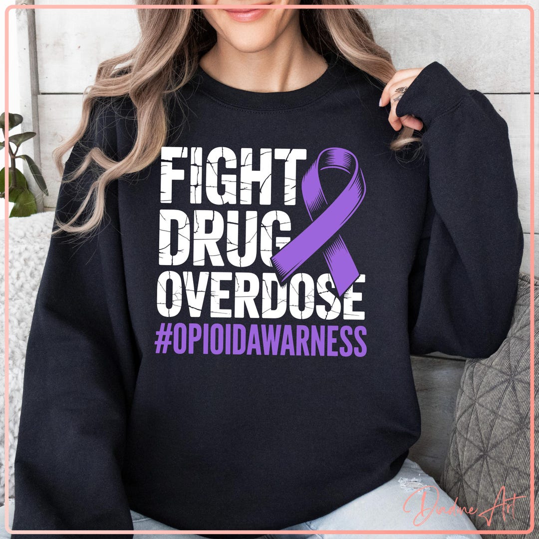 Fight Drug Overdose Awareness SVG | Purple Ribbon Support Cut File ...