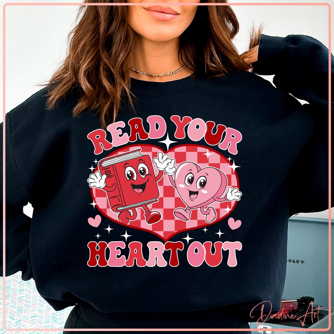 Retro Valentine's Day Read Your Heart Out SVG PNG | Cute Vintage Book ...