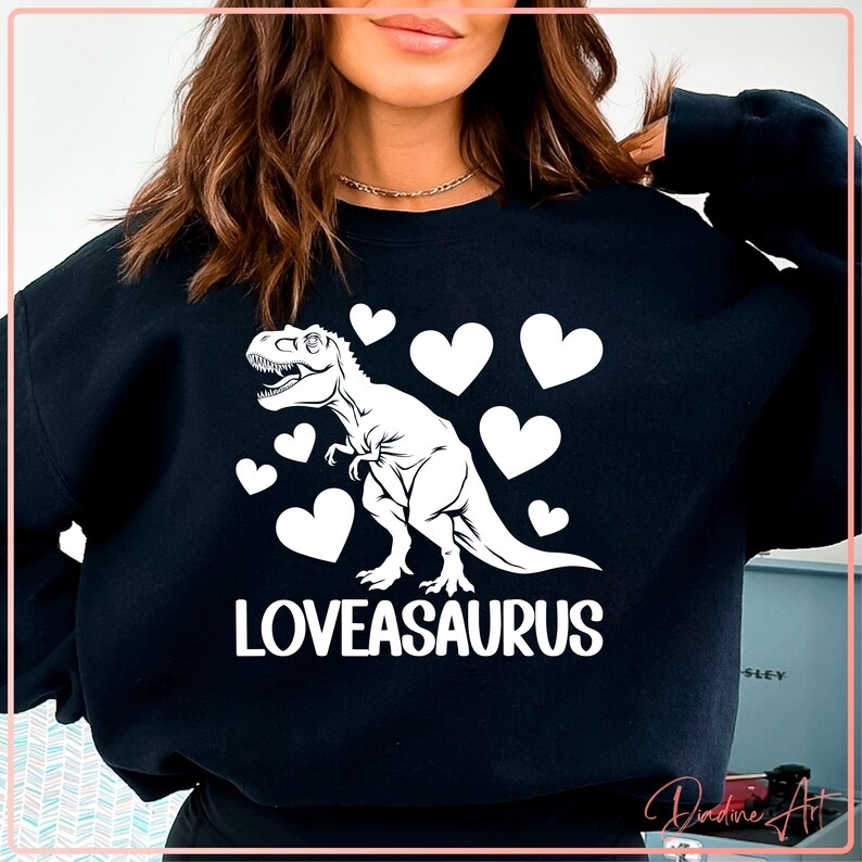 Lovesaurus SVG PNG | T-rex Valentine Dinosaur Cut File | Cute Dino ...