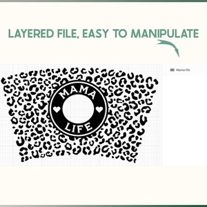 Mama Life Sbux SVG PNG Leopard Mom Life Full Wrap for Venti - Etsy