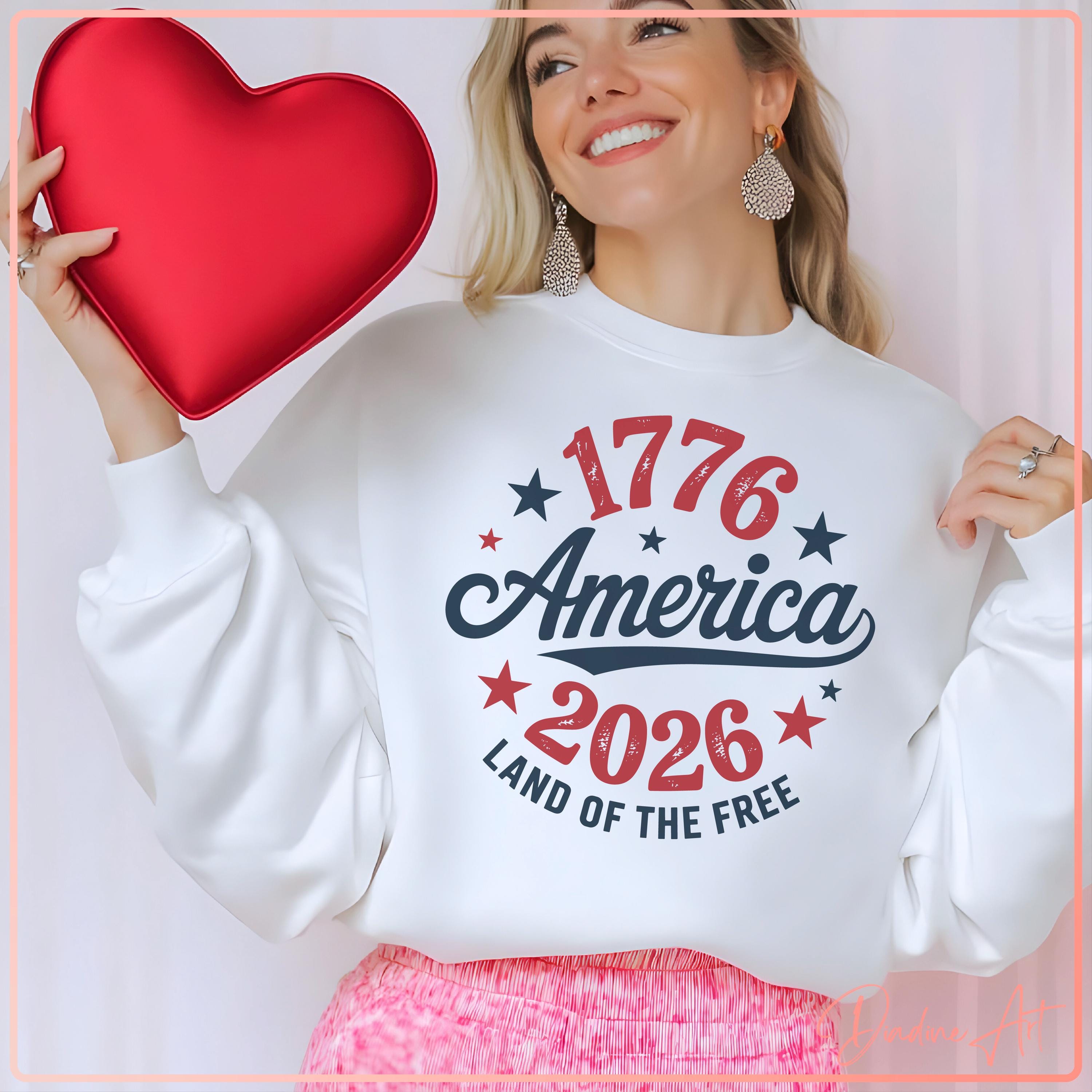 1776 2026 America Land of the Free SVG PNG | 250 Years Patriotic ...