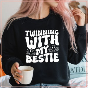 Twinning With My Bestie SVG PNG, Funny Bestie Matching Shirt Svg, Retro ...