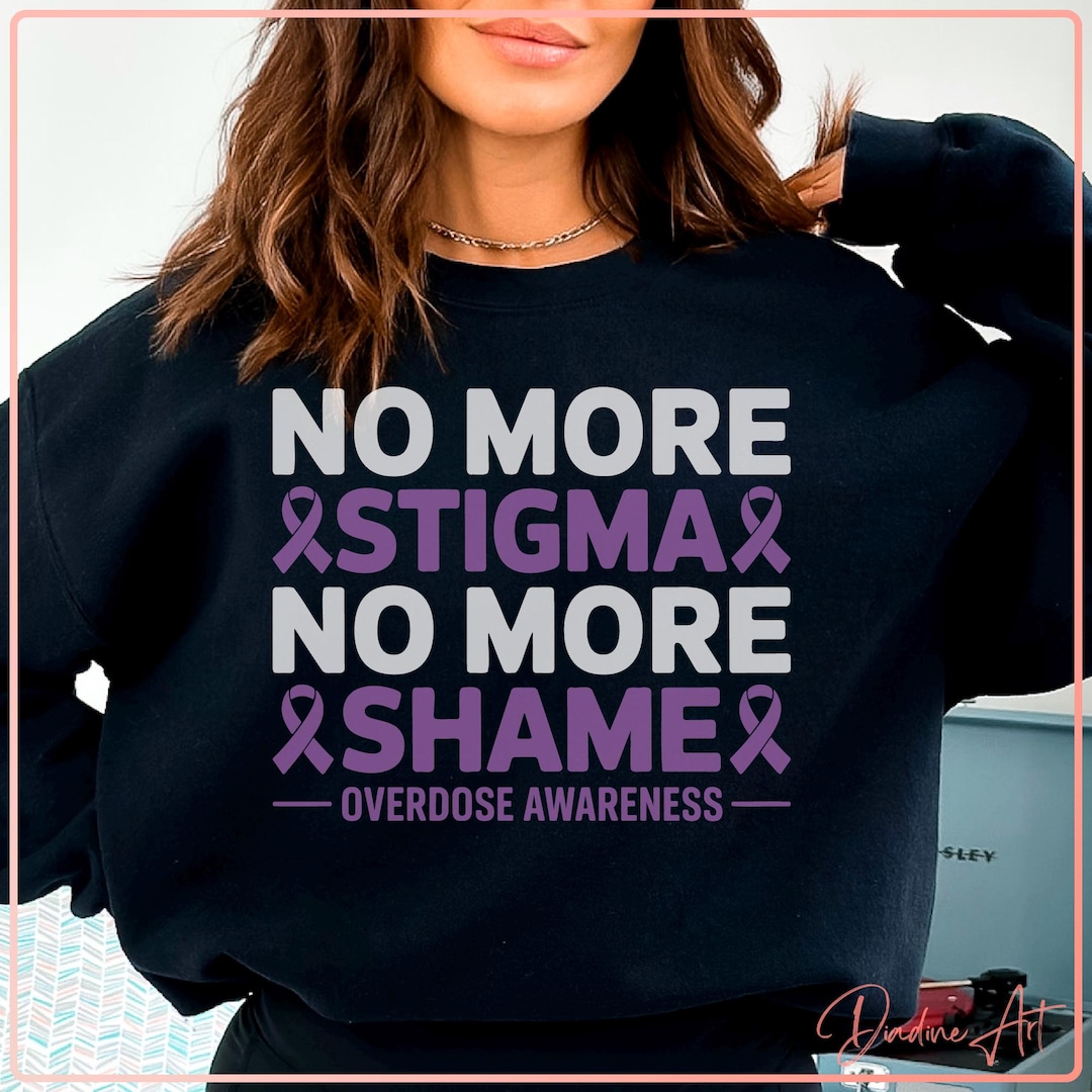 No More Stigma Shame SVG PNG | Overdose Awareness Ribbon Sublimation ...