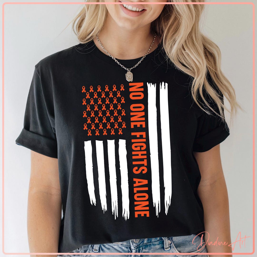 No One Fights Alone US Flag Kidney Cancer SVG PNG | Support Fight ...