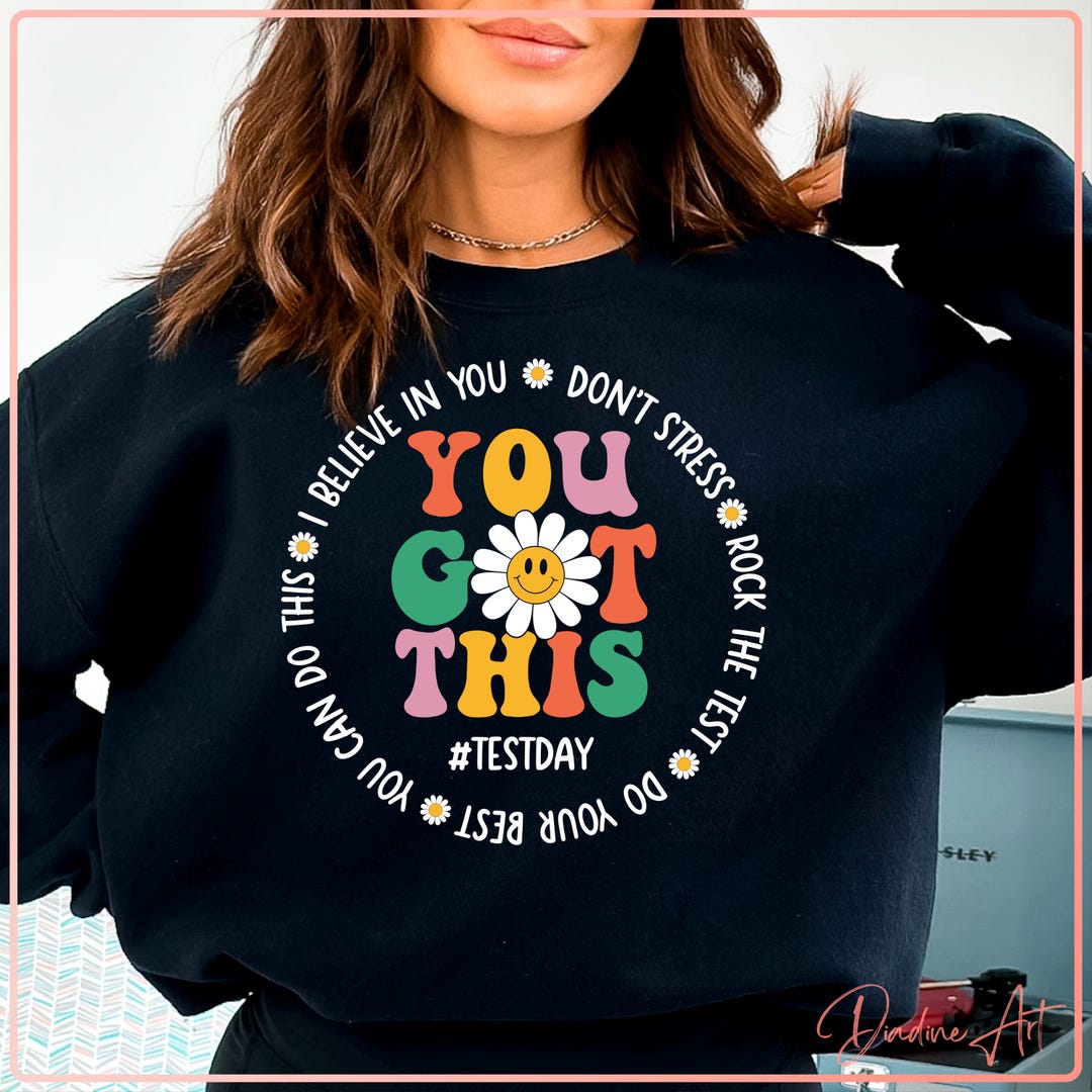 Retro Test Day You Got This SVG PNG, Motivational Daisy PNG, Groovy ...