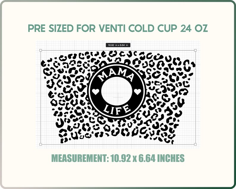 Mama Life Sbux SVG PNG Leopard Mom Life Full Wrap for Venti - Etsy