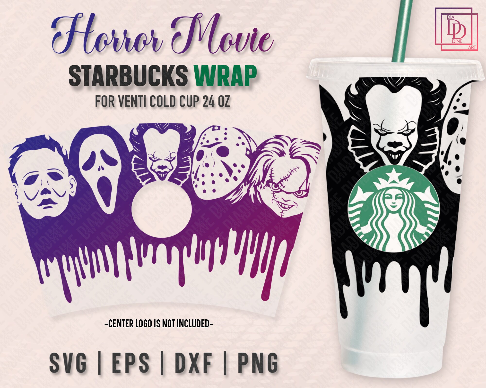 Horror Movie Seamless Full Wrap Svg Halloween Horror DIY Full - Etsy