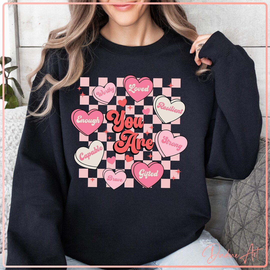 Affirmations Candy Heart SVG PNG | Positive Quote Heart Design for ...