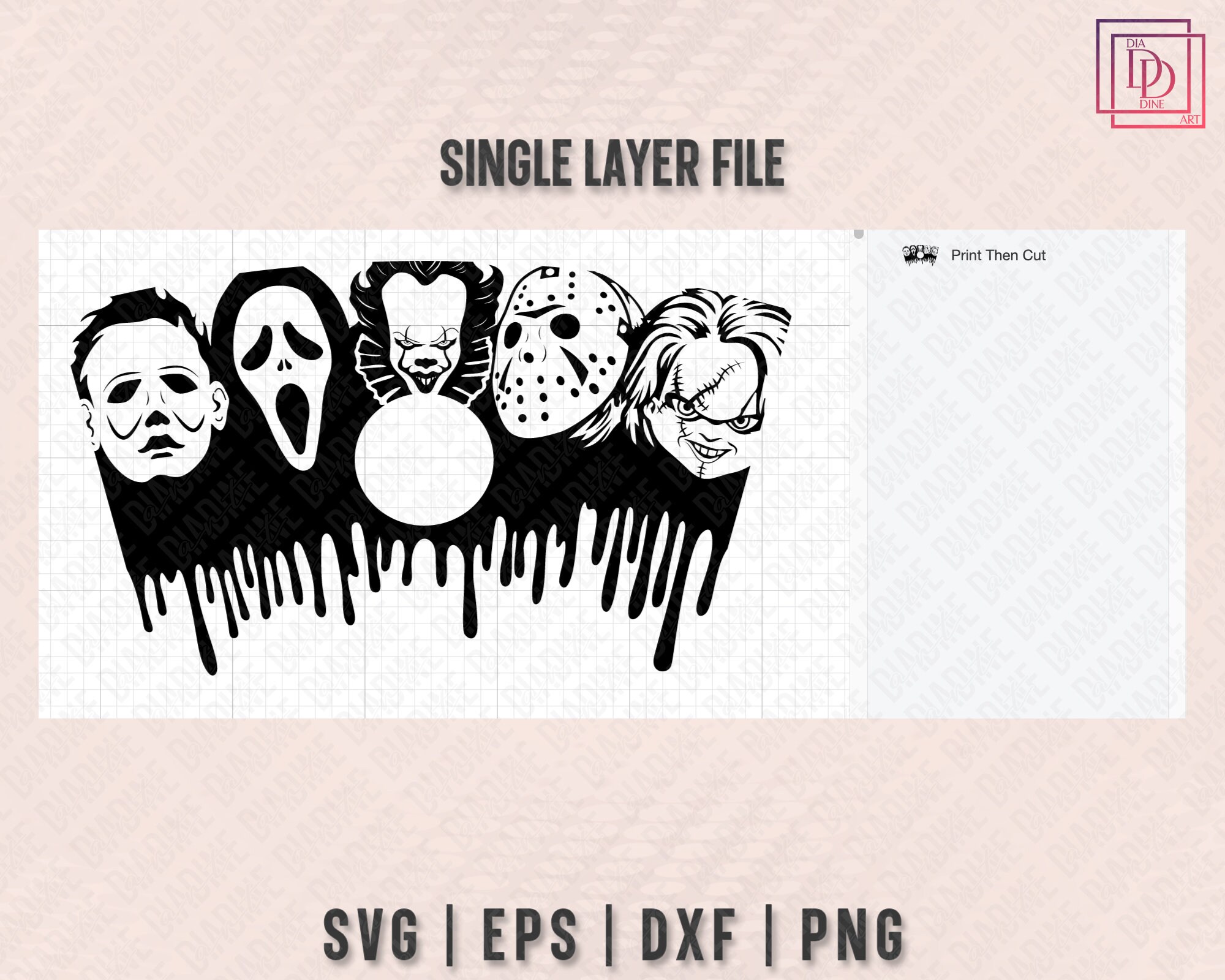 Horror Movie Seamless Full Wrap Svg Halloween Horror DIY Full - Etsy