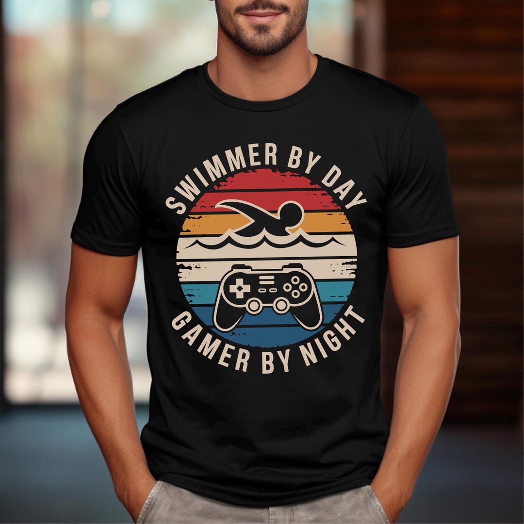 Swimmer by Day Gamer by Night SVG PNG Perfect for Swimmer Gamer Lovers ...
