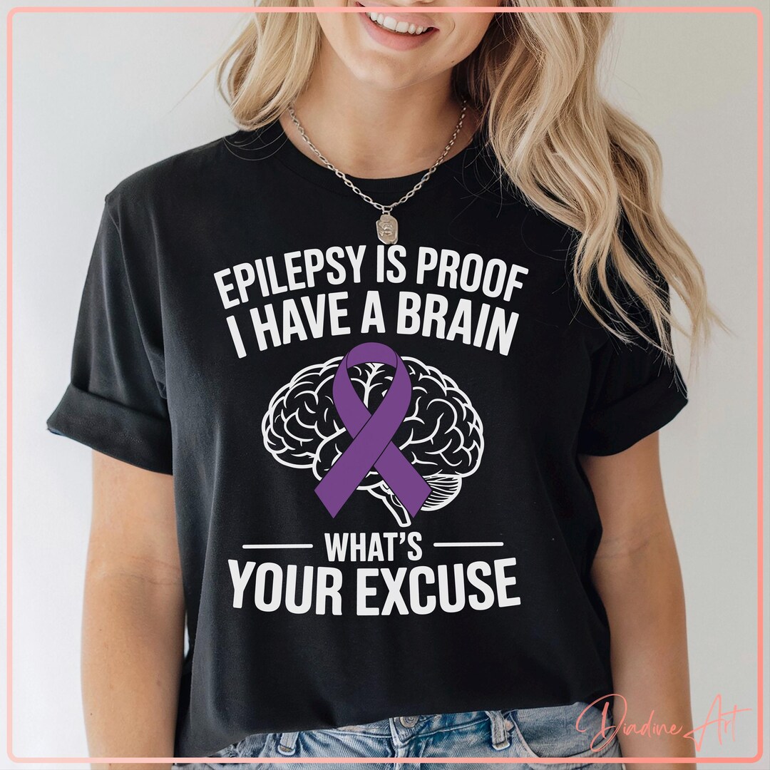 Epilepsy Awareness SVG PNG | I Have a Brain Quote Svg | Purple Ribbon ...