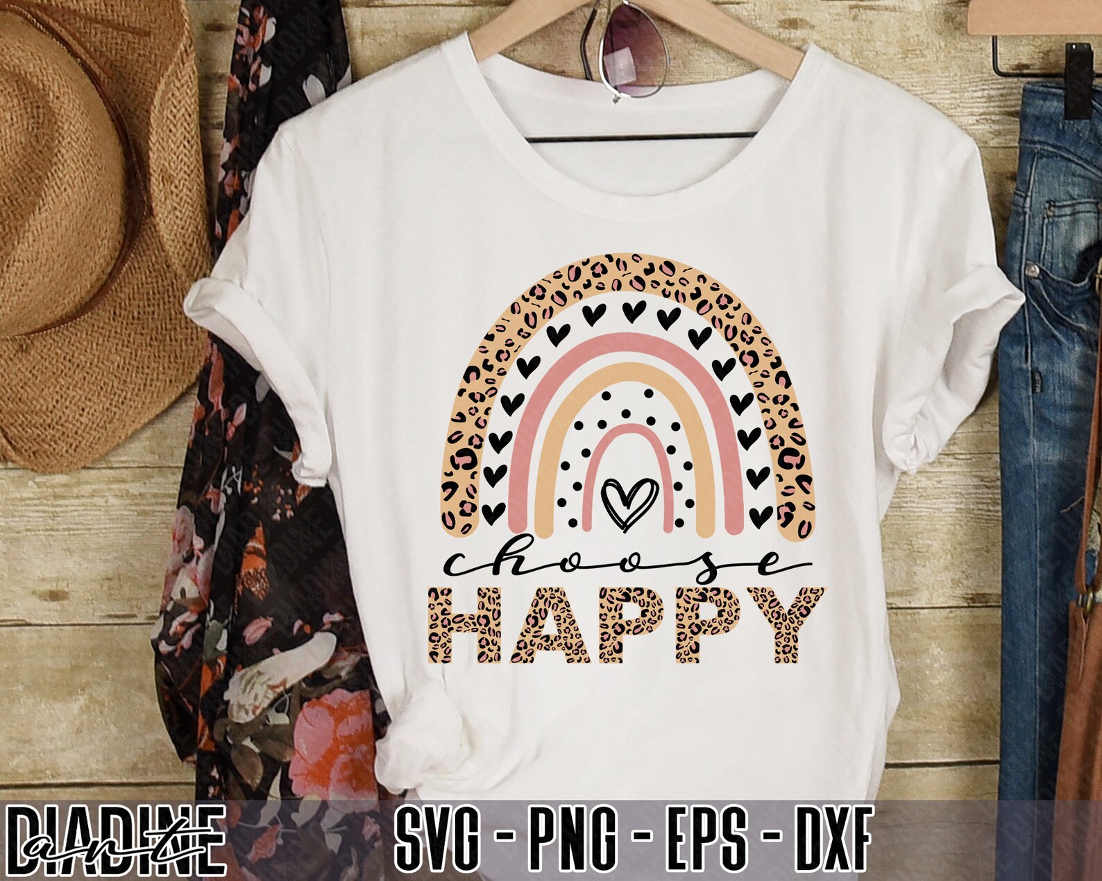 Choose Happy Leopard Print Svg Motivational Leopard Print | Etsy