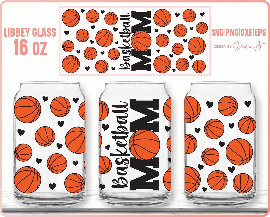 Basketball Mom Full Wrap for Libbey Can Glass 16 Oz SVG PNG, Basketball ...
