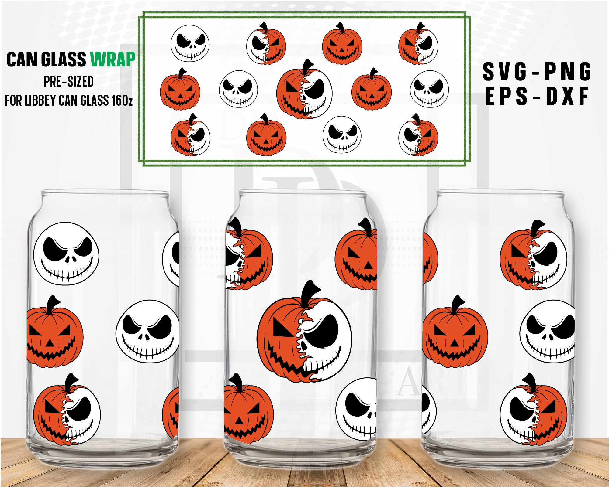 Halloween Libbey Can Glass SVG Pumpkin King Full Wrap for - Etsy