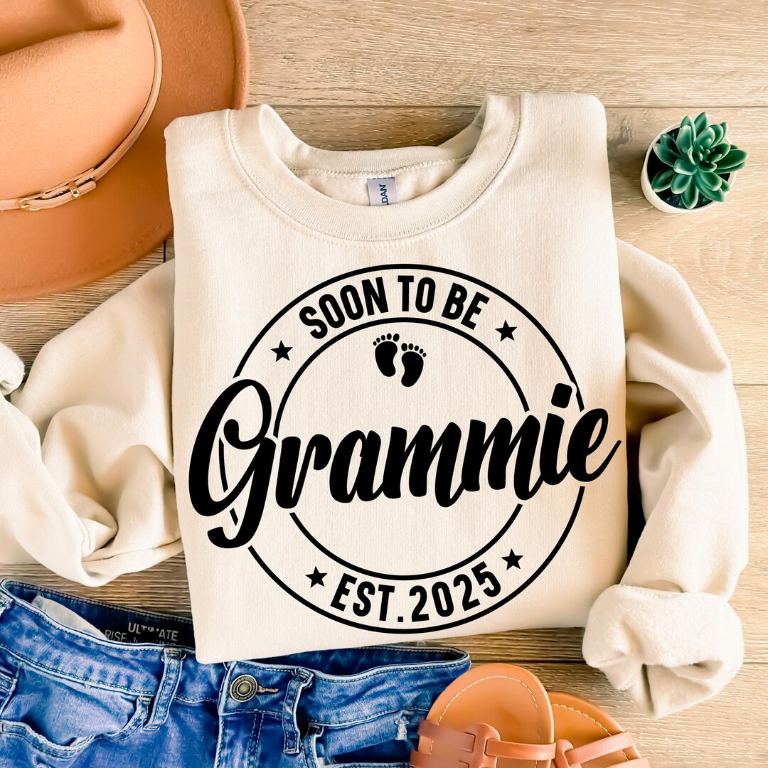 Soon to Be Grammie SVG PNG Grammie Est. 2025 Clipart Pregnancy ...