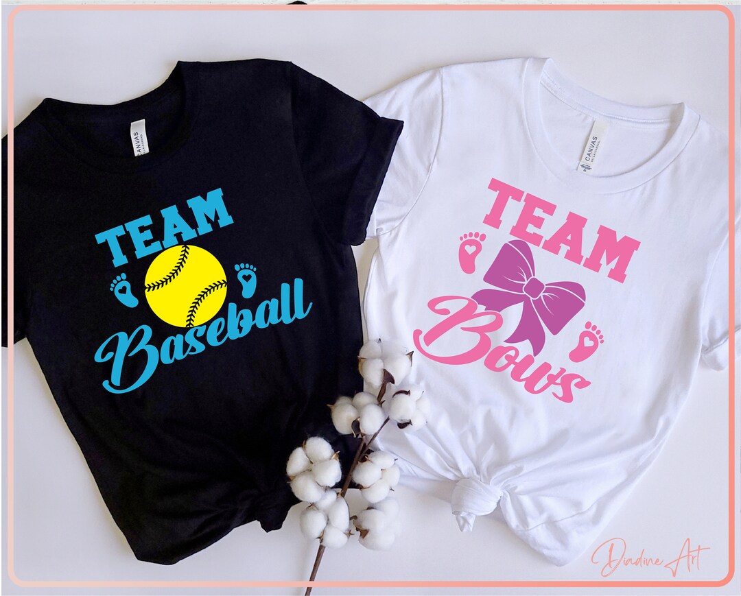 Funny Gender Reveal Shirt SVG PNG Team Baseball Team Bows - Etsy