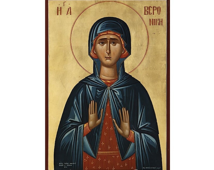 Saint Veronica Icon, Handmade Greek Orthodox Icon of St Veronika, Byzantine Art Wall Hanging ...