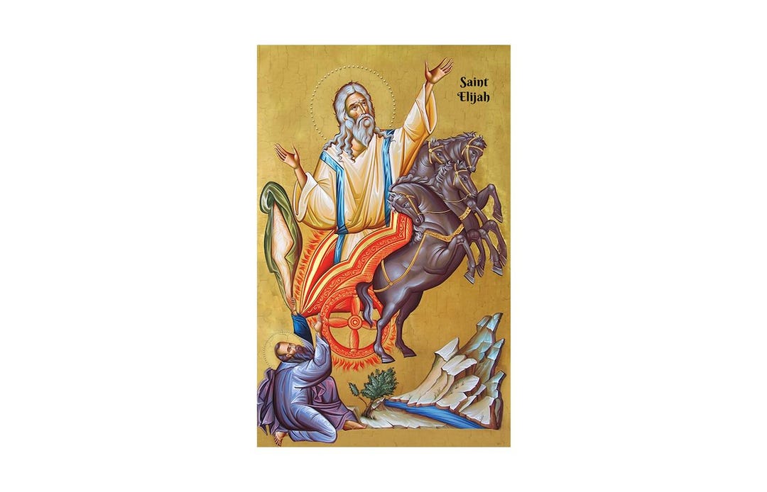 Prophet Elijah Greek Orthodox Icon, Saint Elias, Biblical Art ...