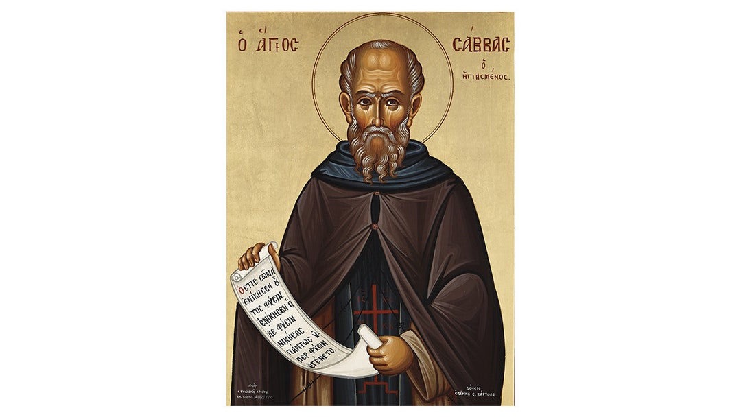 Saint Sabbas the Sanctified, St Sabas Icon, Saint Savvas, St Savvas ...