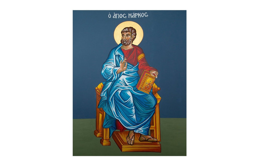 Saint Mark the Evangelist Prayer Icon, Apostle Mark Wood Icon, Saint ...