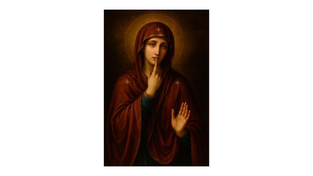 Virgin Mary Silence Icon, Our Lady of Contemplation, Catholic Religious ...