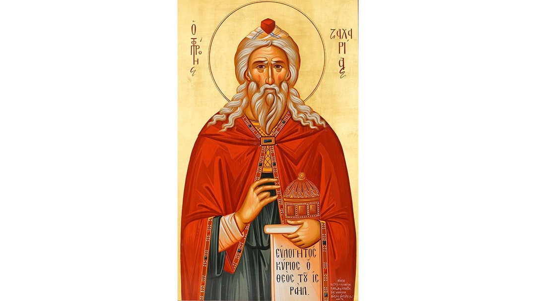 Saint Zachariah Icon the Prophet, Handmade Greek Orthodox Icon of St ...