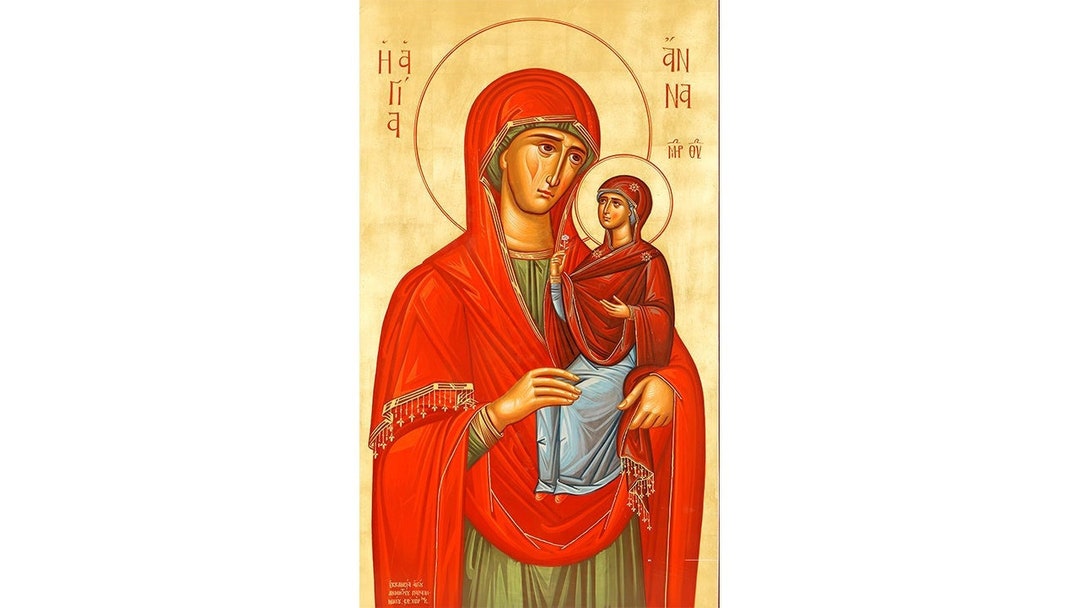 Saint Anne Icon, St Anne & Virgin Mary, St Anne With Blessed Mary, Holy ...