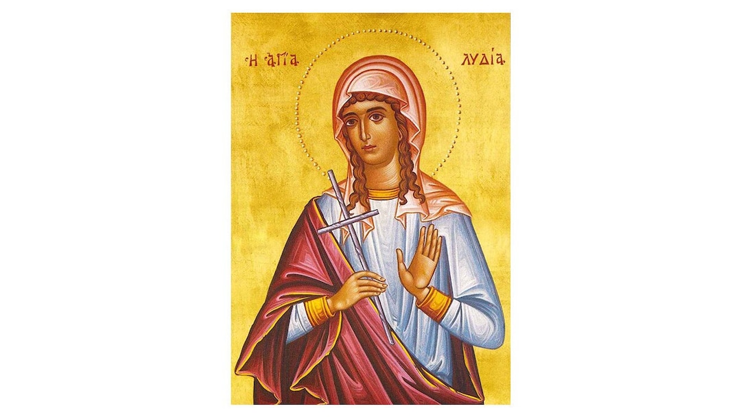 Saint Lydia Purpuraria Greek Orthodox Wood Icon, St Lydia of Philippi ...