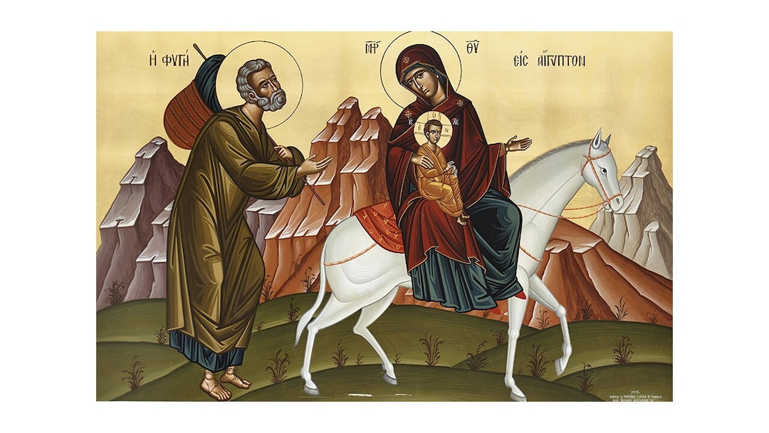 The Flight Into Egypt Icon, the Entrance of the Lord Christ Into Egypt ...