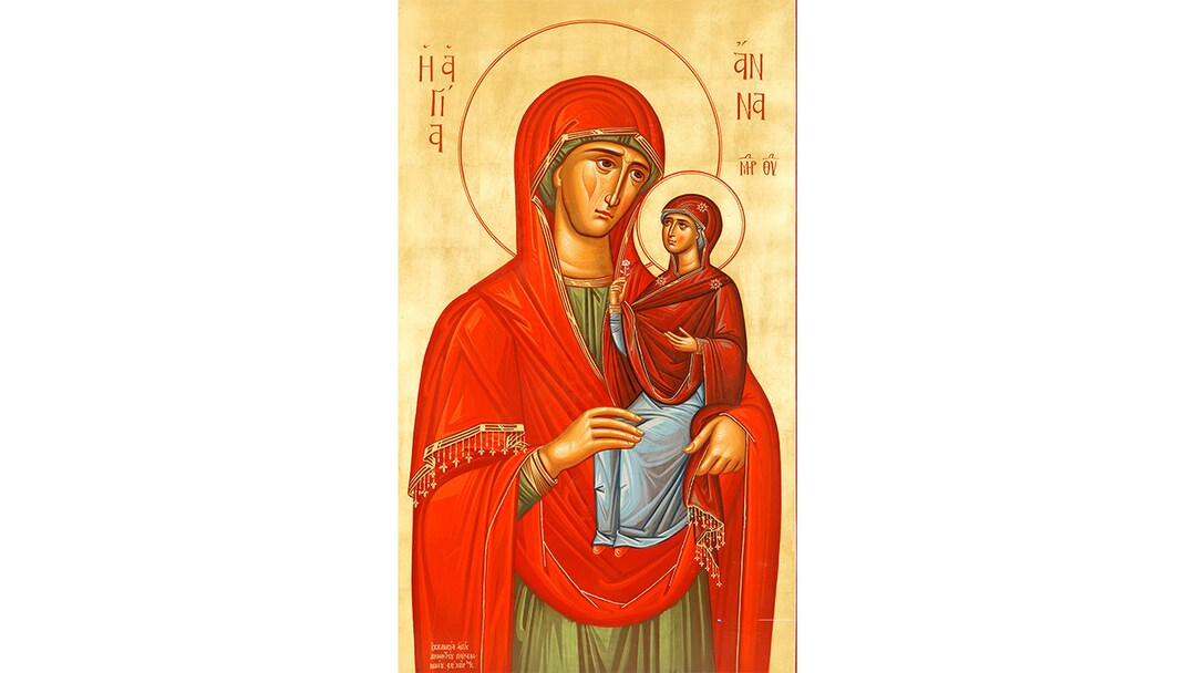 Saint Anne Icon St Anne & Virgin Mary St Anne With Blessed - Etsy