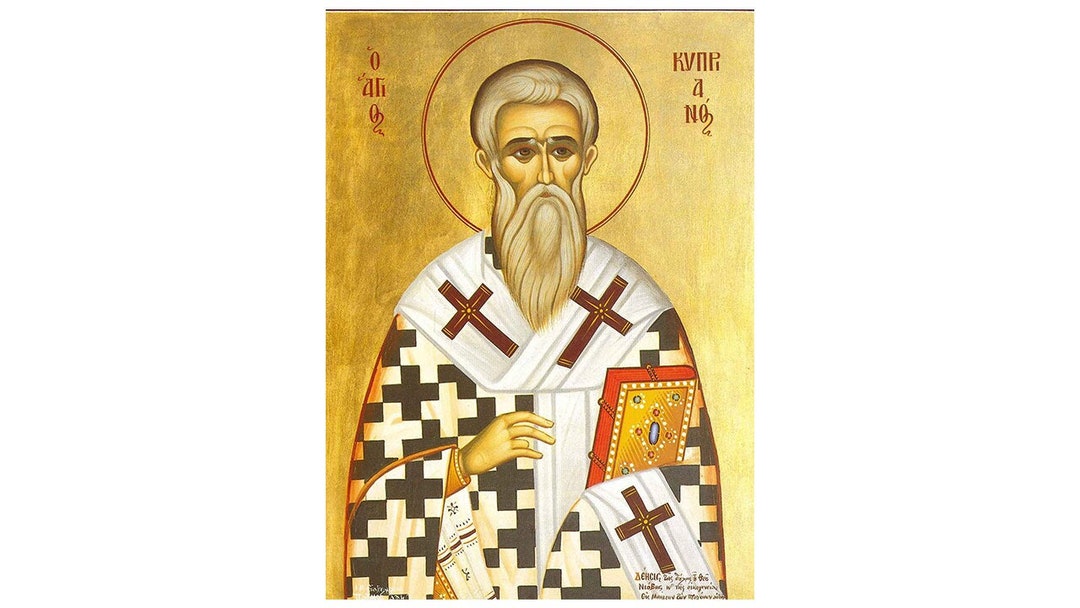 Saint Cyprian Greek Orthodox Icon, St Cyprian Bishop of Carthage ...