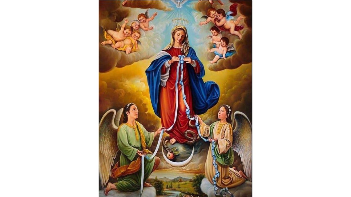 Mary Untier of Knots Catholic Icons Our Lady Undoer of | Etsy