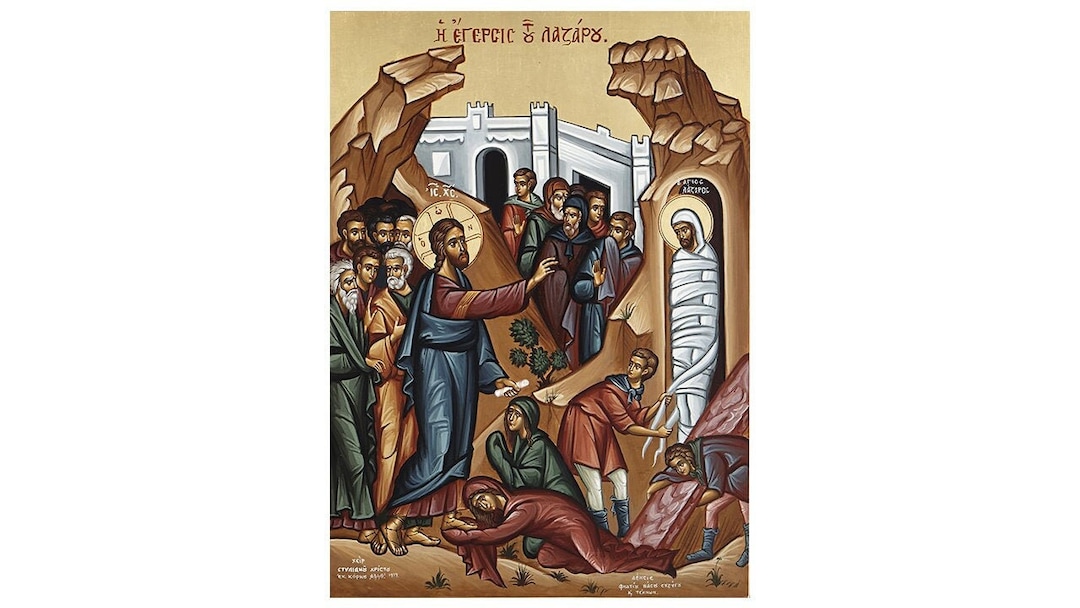 Raising of Lazarus Orthodox Icon, Resurrection of Lazarus, Raising of ...