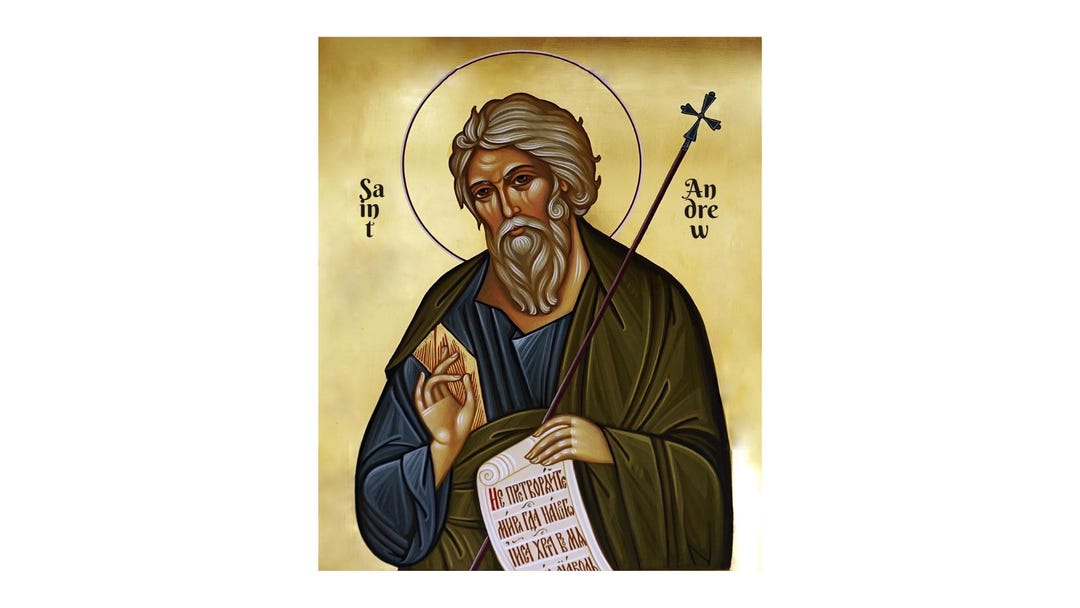 Saint Andrew Orthodox Icon Print, Byzantine Church Icon, Agios Andreas ...