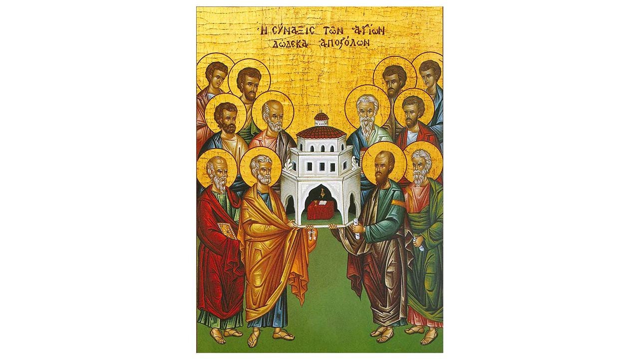 Synaxis of the Apostles Icon, 12 Apostles Orthodox Art Print on Wood - Etsy