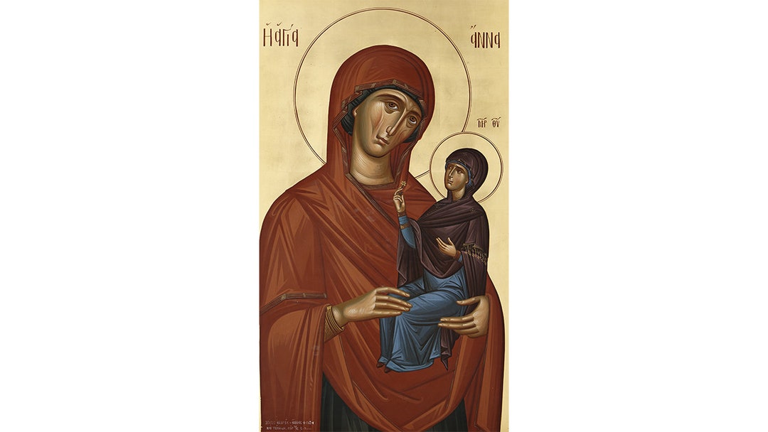 Saint Anne Icon St Anne & Virgin Mary St Anna With Panagia - Etsy