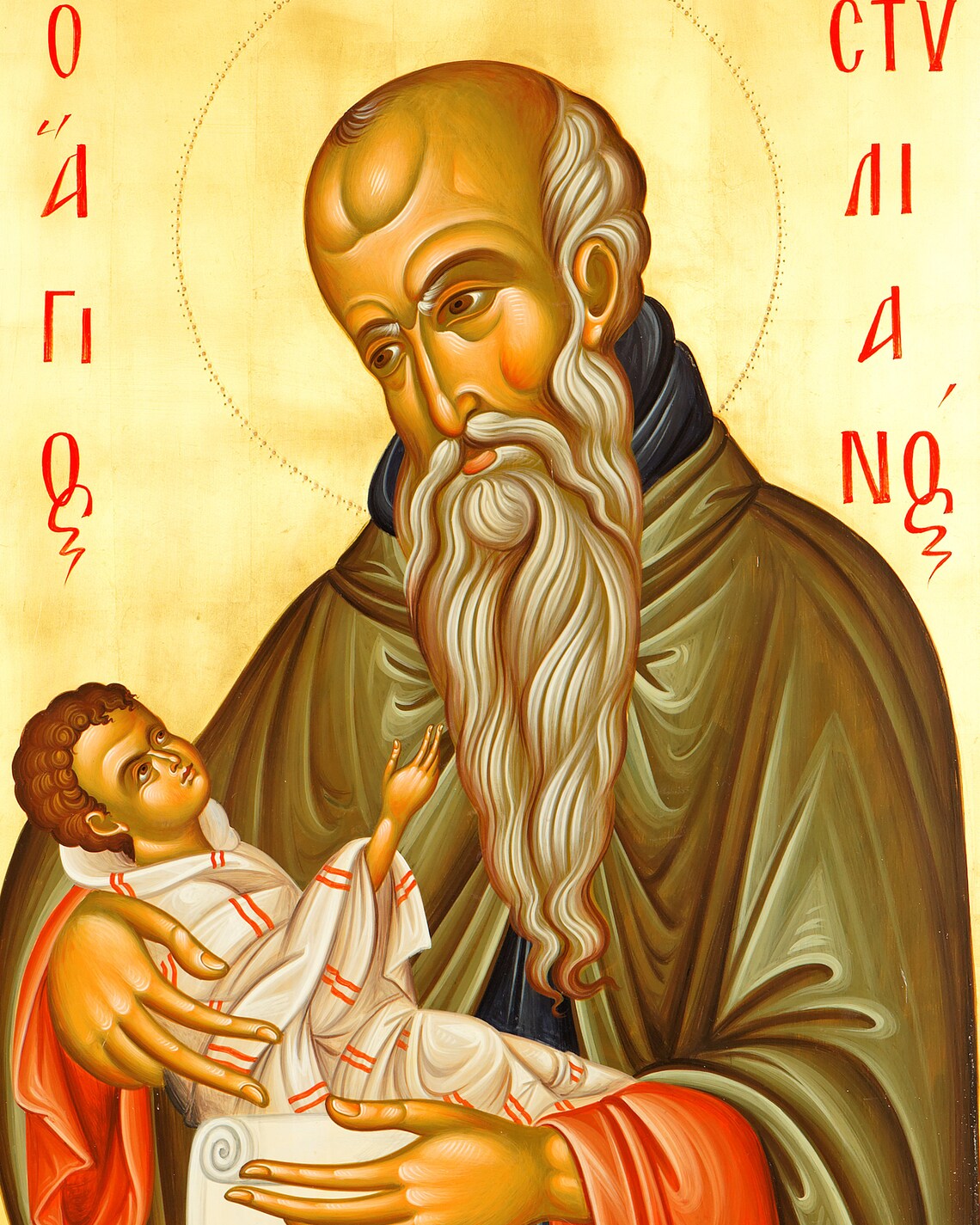 Saint Stylianos Icon Handmade Greek Orthodox Icon of St - Etsy